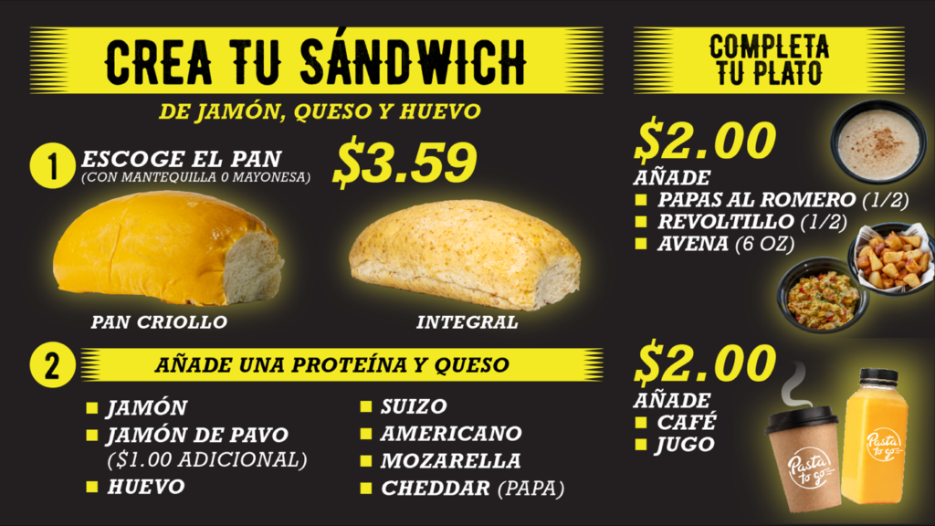 Menu – Pasta to go